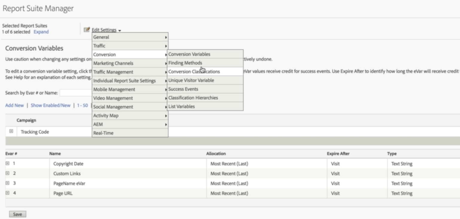 Clasificaciones en Adobe Analytics